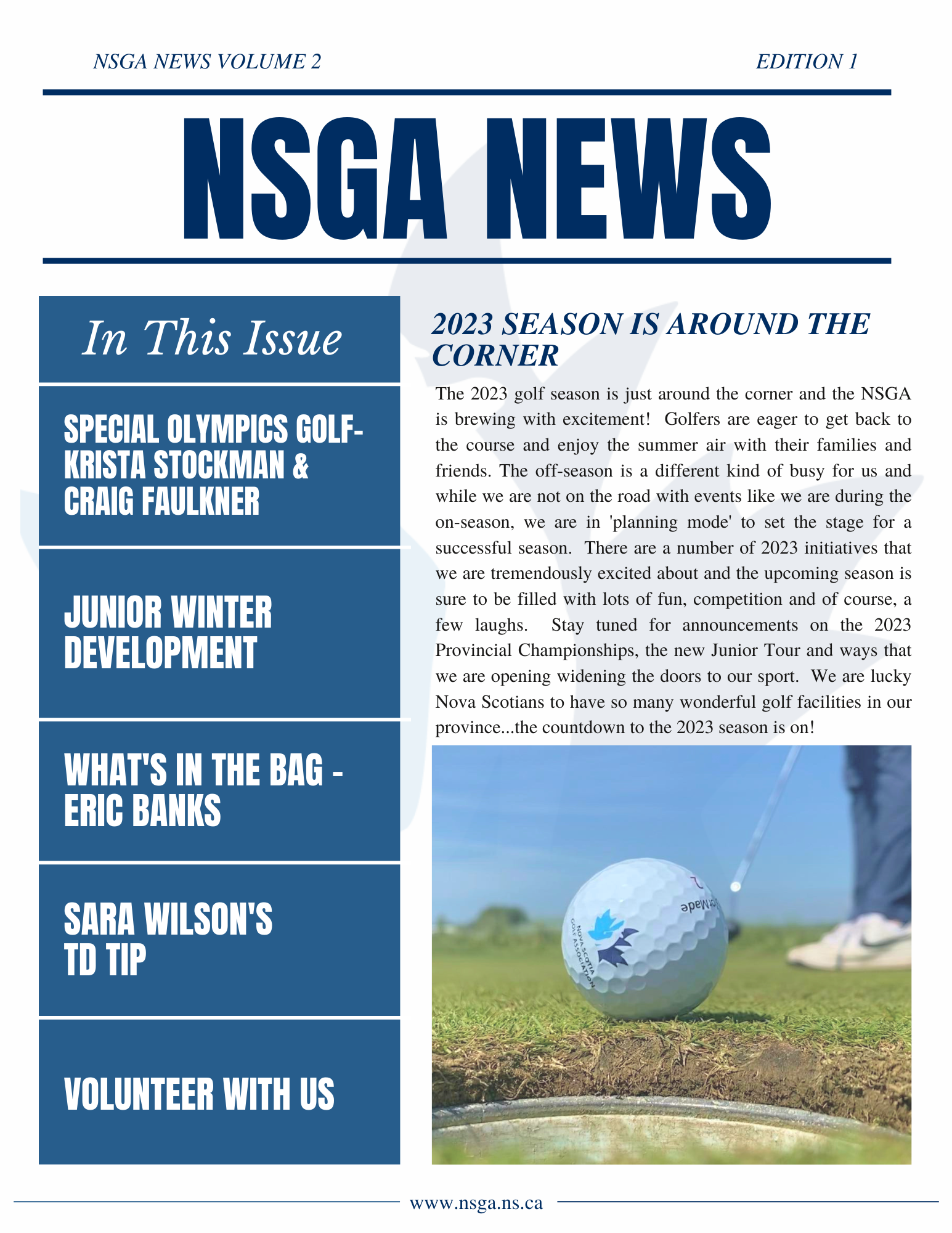 NSGA News V2 E1 - Golf Nova Scotia