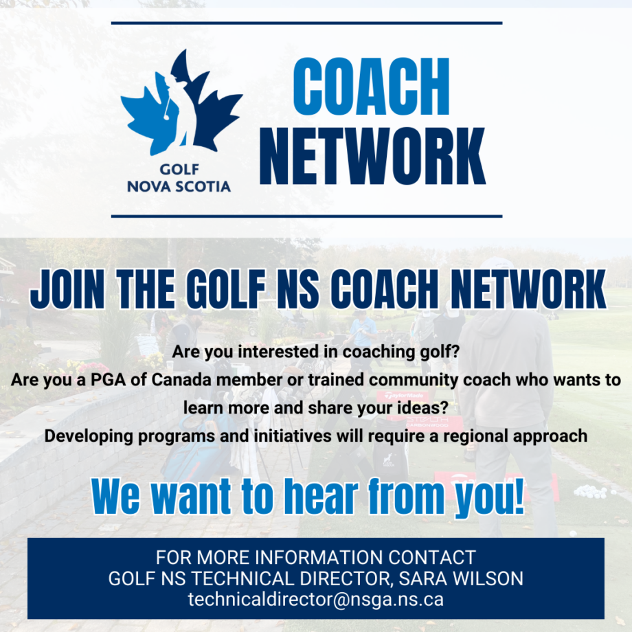 JOIN THE GOLF NS COACH NETWORK - Golf Nova Scotia